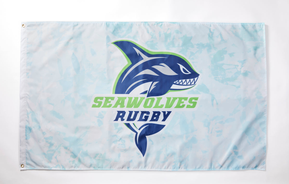 2025 Seawolves Rugby Light Blue Flag – SEATTLE SEAWOLVES RUGBY TEAM STORE